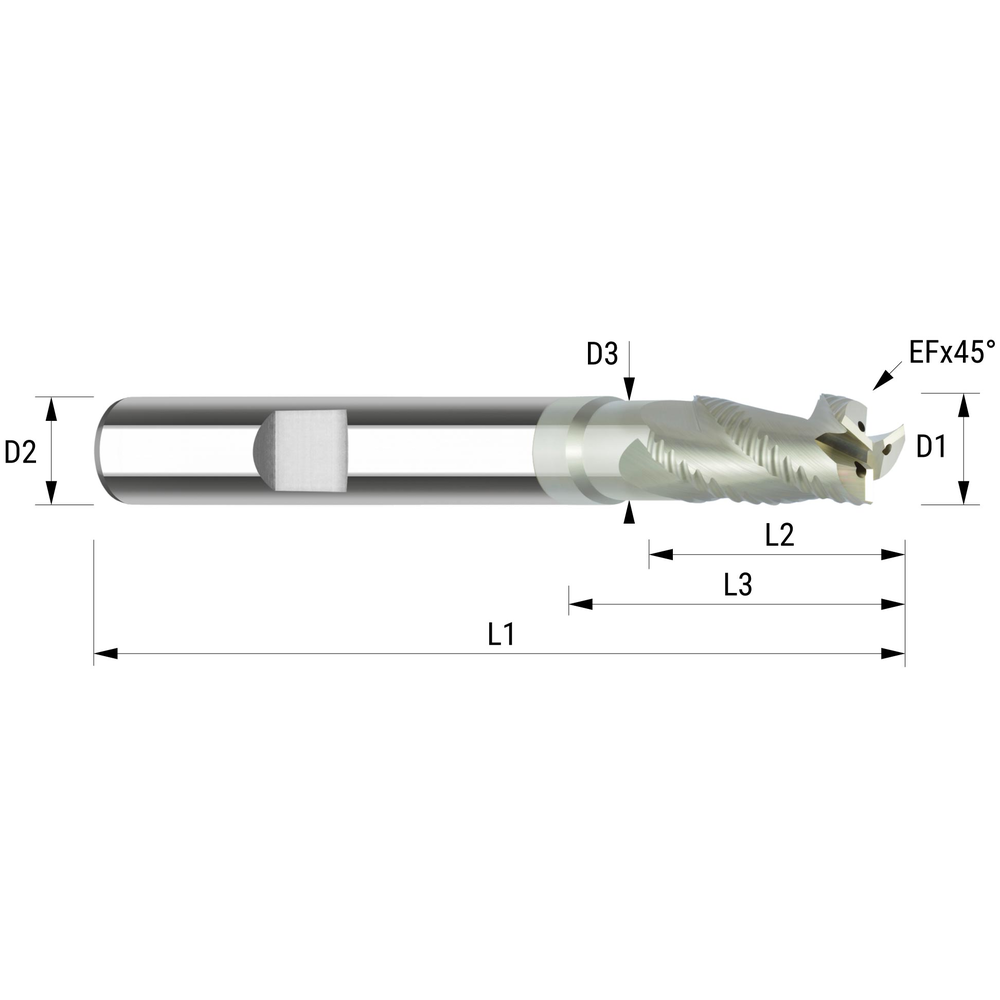 VHM-Schaftfräser HPC Alu ø 20,0 mmHB-Schaft, ZrN-Beschichtet | SARATOOLS