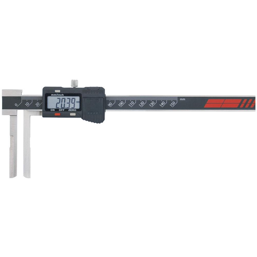 Digital sliding calliper 10-200mm with long, slender measuring jaws ...