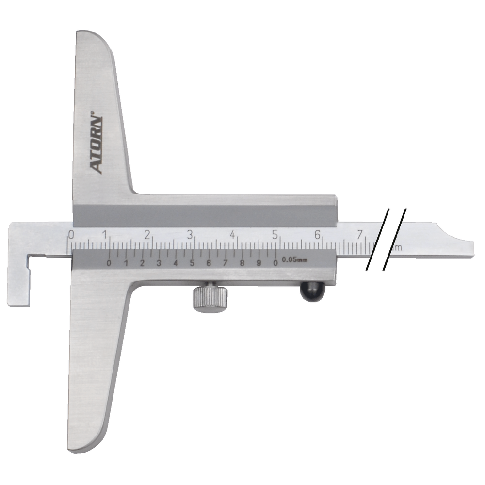 Depth gauge 500mm (0,05mm) with hook, base length 250mm | SARATOOLS