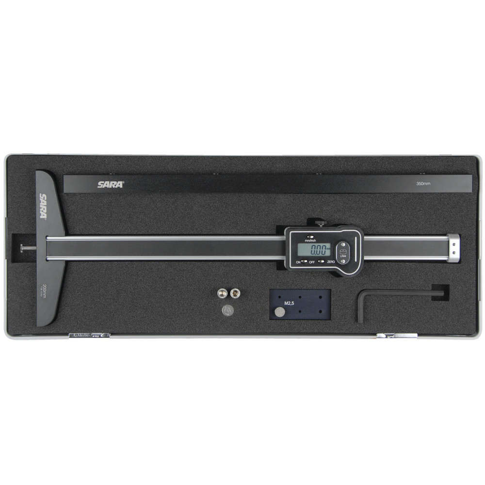 Depth gauge, digital 300mm (0,01mm) with replaceable measuring inserts ...