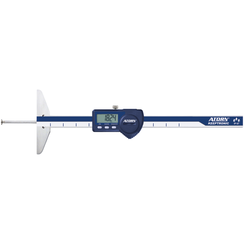 Digital sliding depth gauge 100mm (0.01mm) IP67, with 3 measuring ...