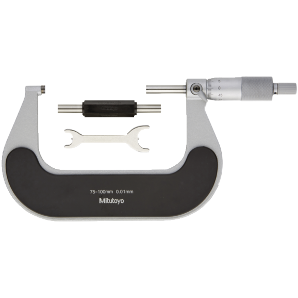 Outside micrometer 75-100mm (0,01mm) sturdy, with ratchet | SARATOOLS