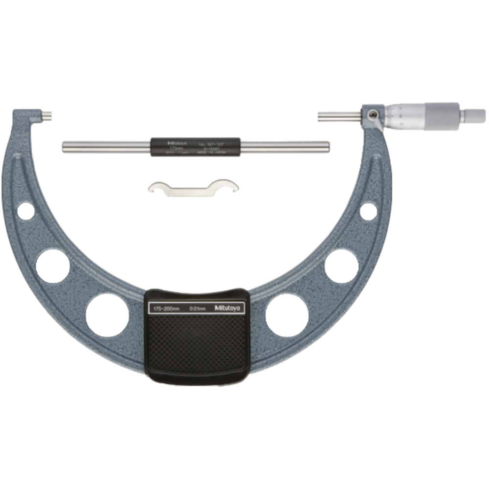 Outside micrometer 175-200mm (0,01mm) lightweight for workshop use ...