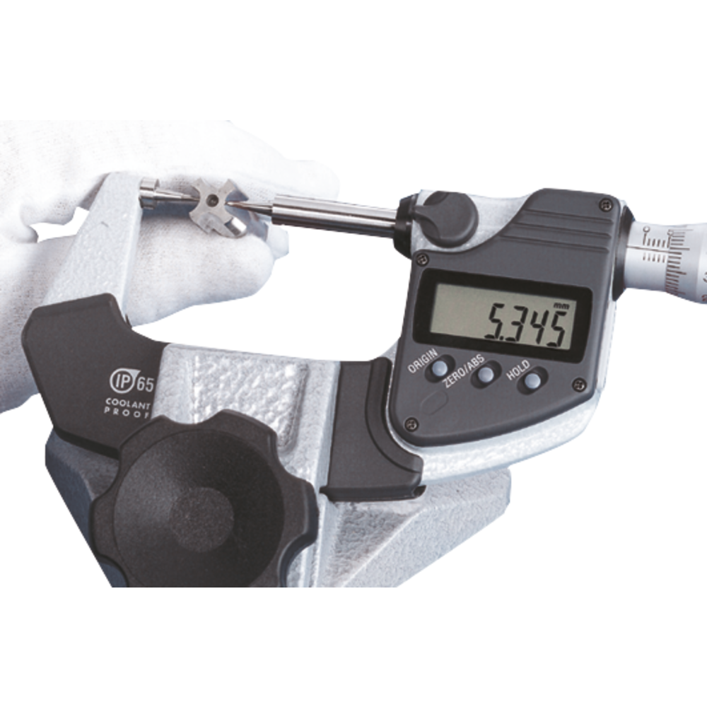 Digital outside micrometer 0-25mm (0,001mm) IP65, with contact elements ...