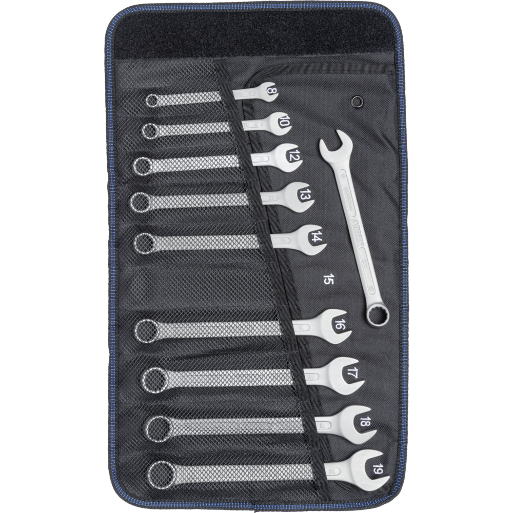Set of combination spanners DIN3113A, 10 pcs AF 8-19 | SARATOOLS