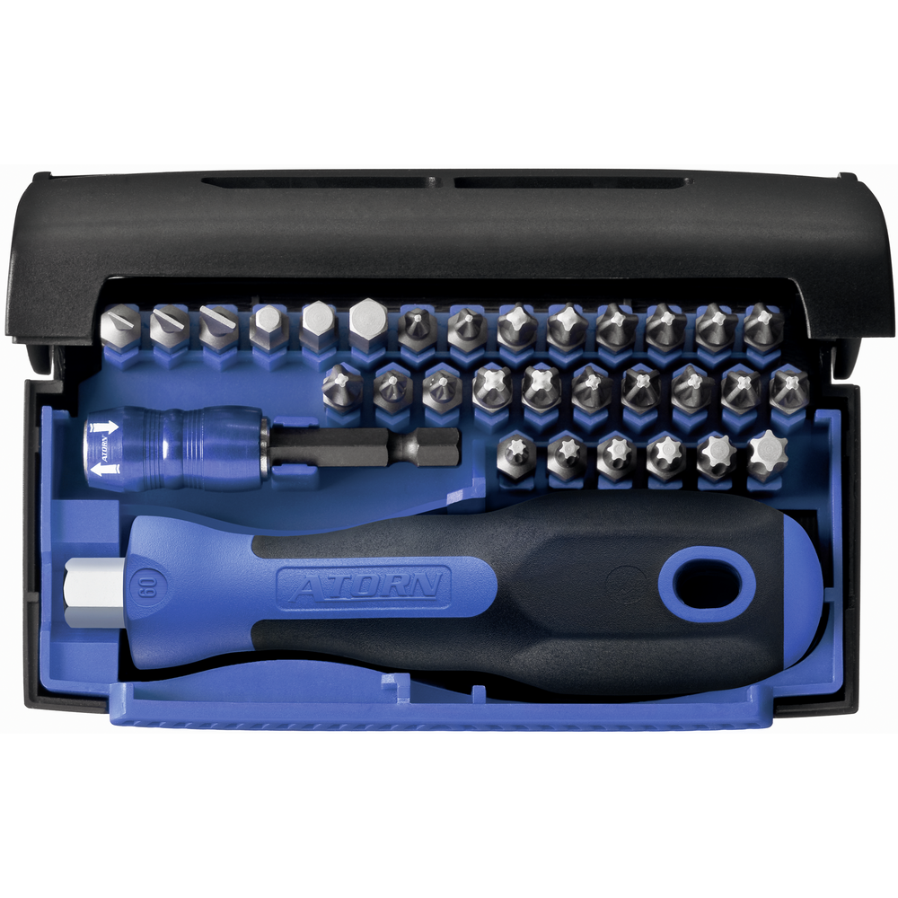 Bit box, 32-pc. hex./flat head/PH/PZ/TX universal with bit holder and ...