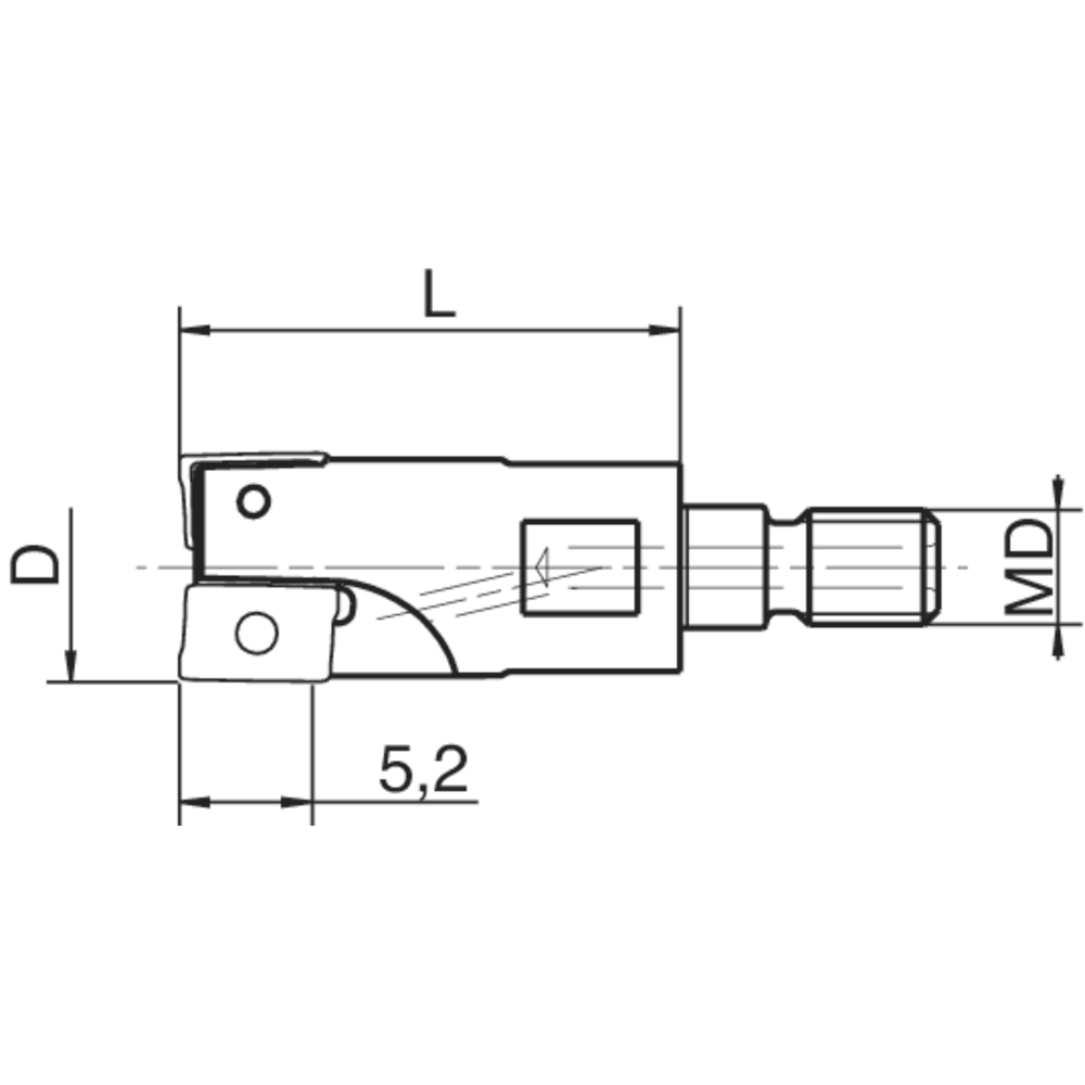 Screw-in milling cutter 25 mm/M12 for 7 x AP..0602 | SARATOOLS