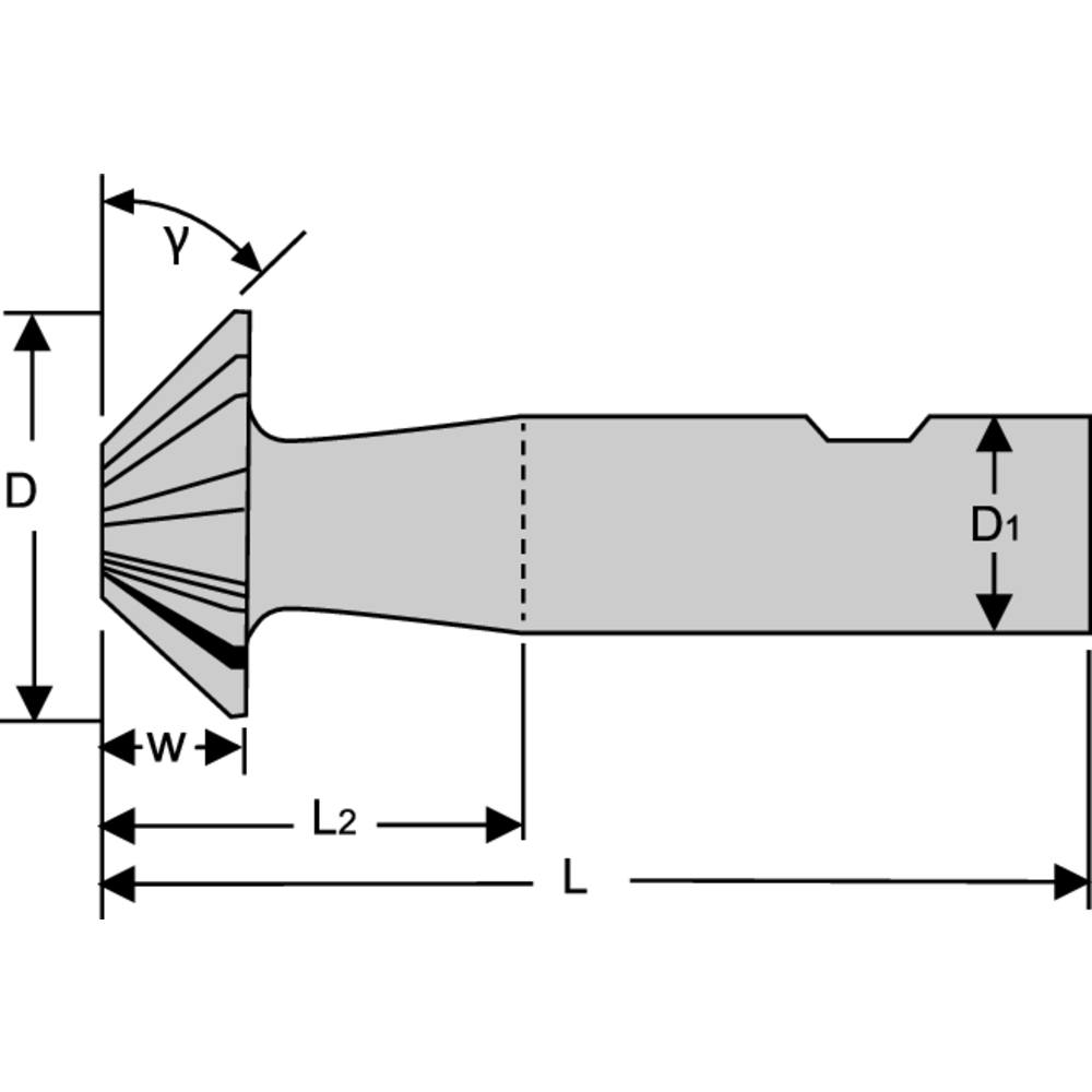 Angle milling cutter HSS-E DIN1833D type N 45°, 20mm Z=10 | SARATOOLS
