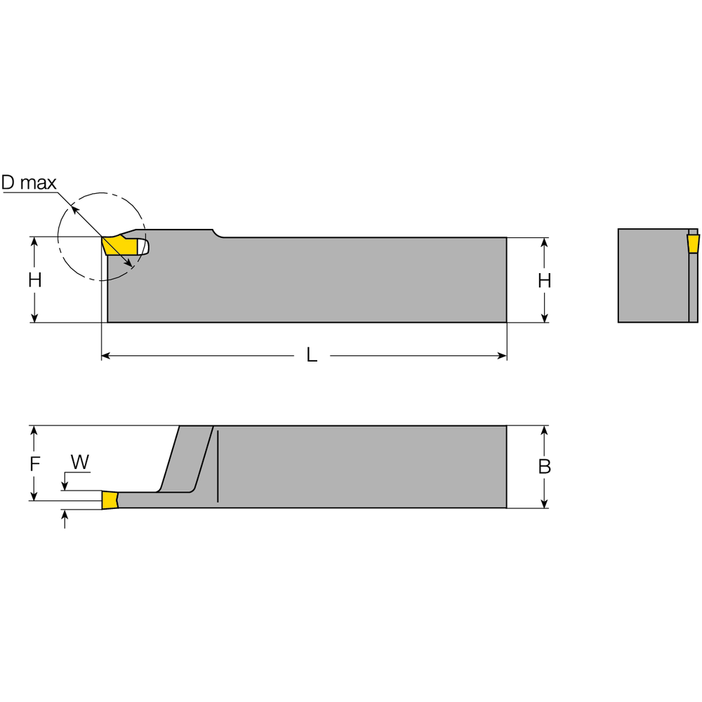 Tool holder AHR 201 1212 3 (parting-off and grooving) W=3,1mm, max ...