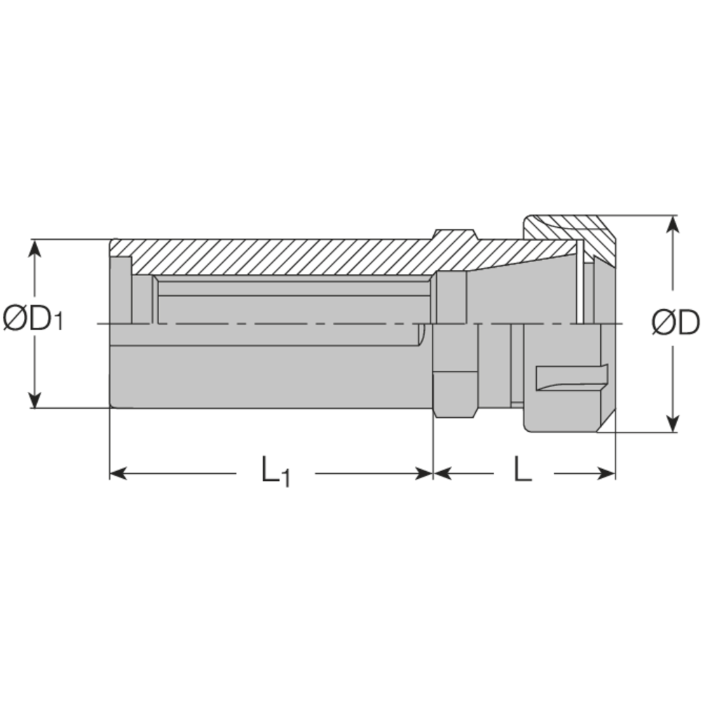 Collet chuck ER32 str. shank, 25mm, 2-20mm A=50mm | SARATOOLS
