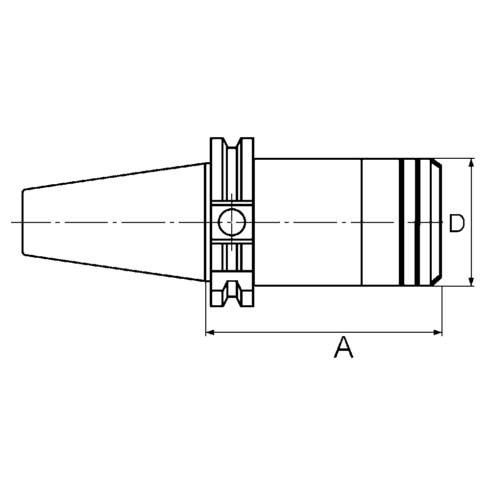 Collet chuck ER25 DIN69871AD SK40, 2-16mm A=70mm incl. nut | SARATOOLS