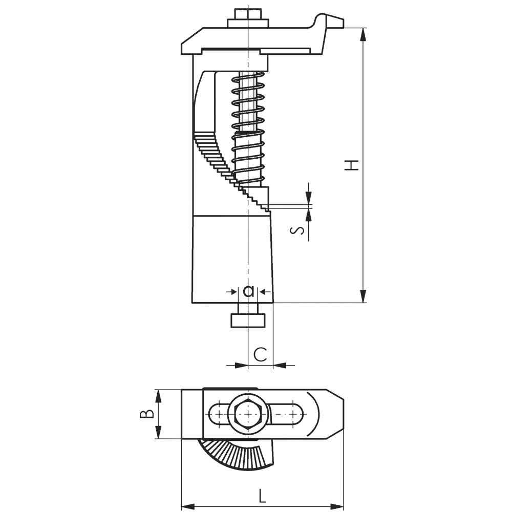 Helical clamp 12mm sz.2 clamping height 30-75mm | SARATOOLS