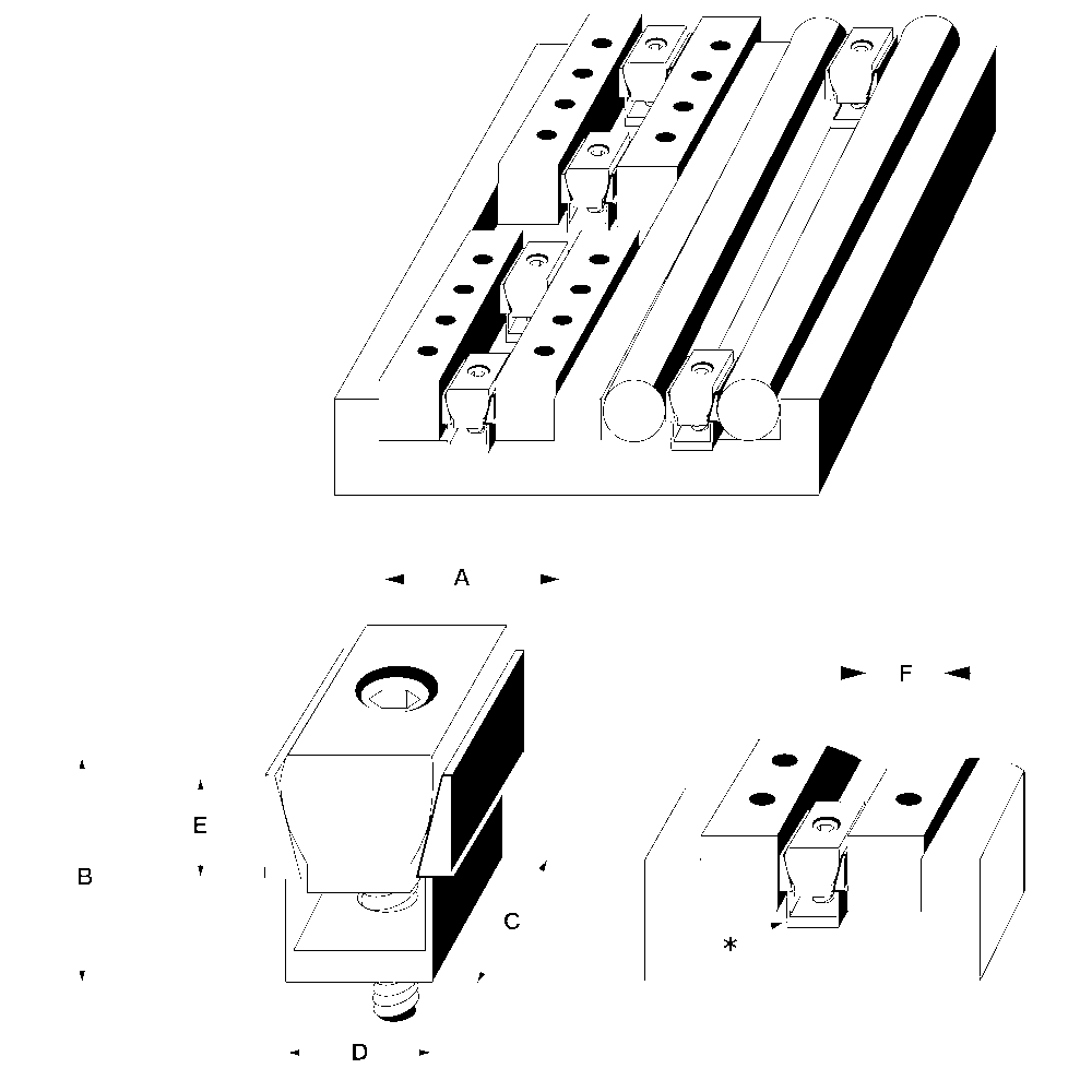 Double wedge clamp M 16 (2 pieces) | SARATOOLS