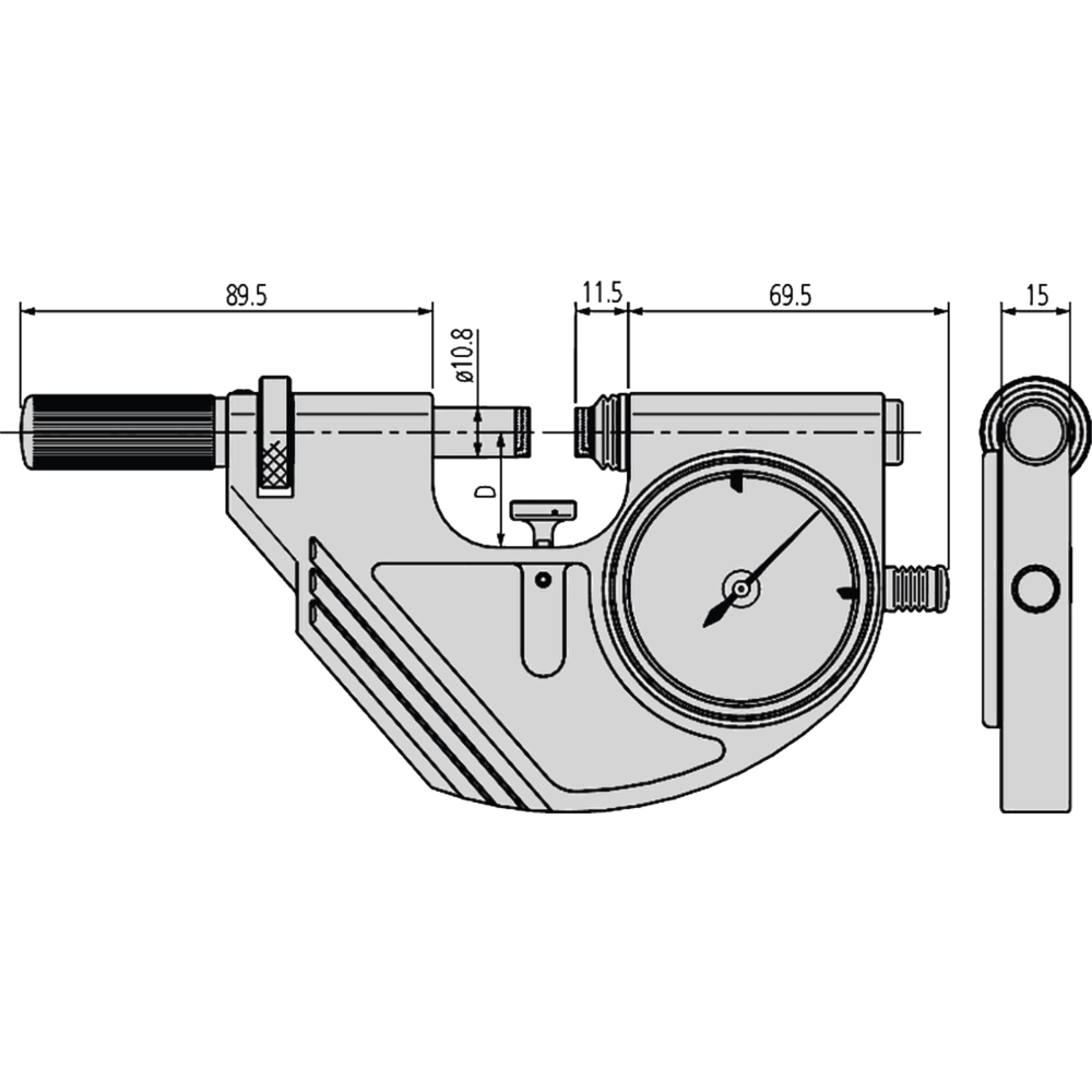 Passameter 0-25mm (0,001mm) with prec. dial comparators, display range ...