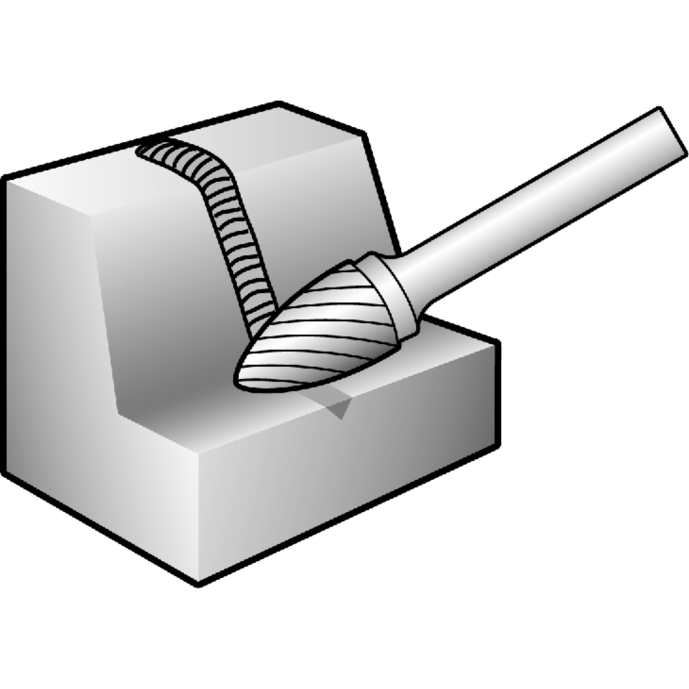 Rotary cutter, carbide SPG 0820/6 MICRO, shank 6 mm | SARATOOLS