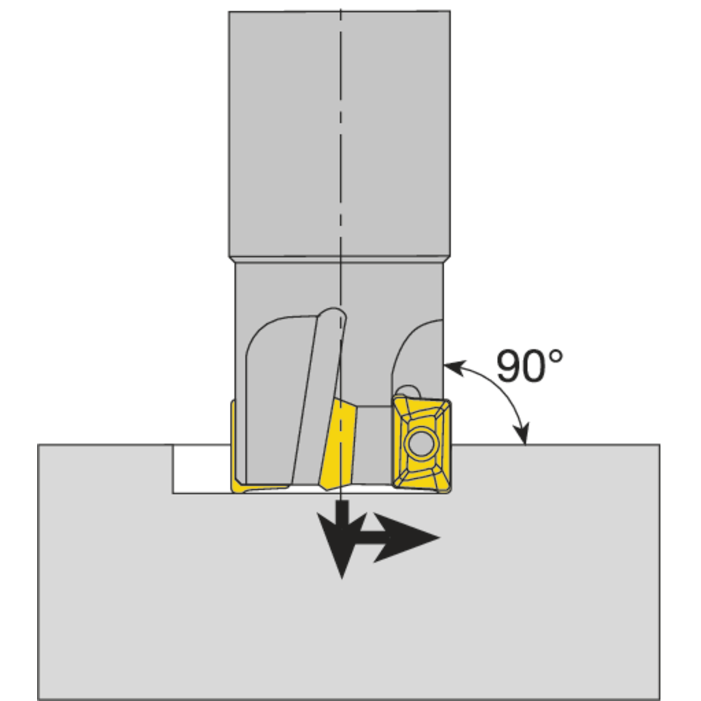 Drilling/die sinking cutter 90° 20x90mm, shank 20mm, for 3 II AP..1003 ...