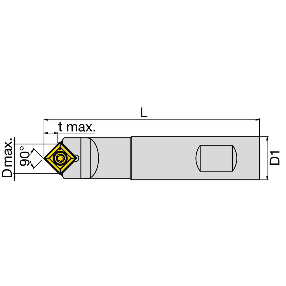 Indexable inserts centre bit CHT S16H N11-45 90° 16x100 mm (SOMT11T308 ...