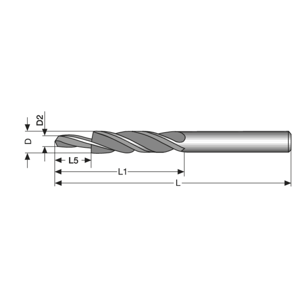 Step drill HSS DIN8376 180° for M3, 6x3,4mm through-hole, medium ...