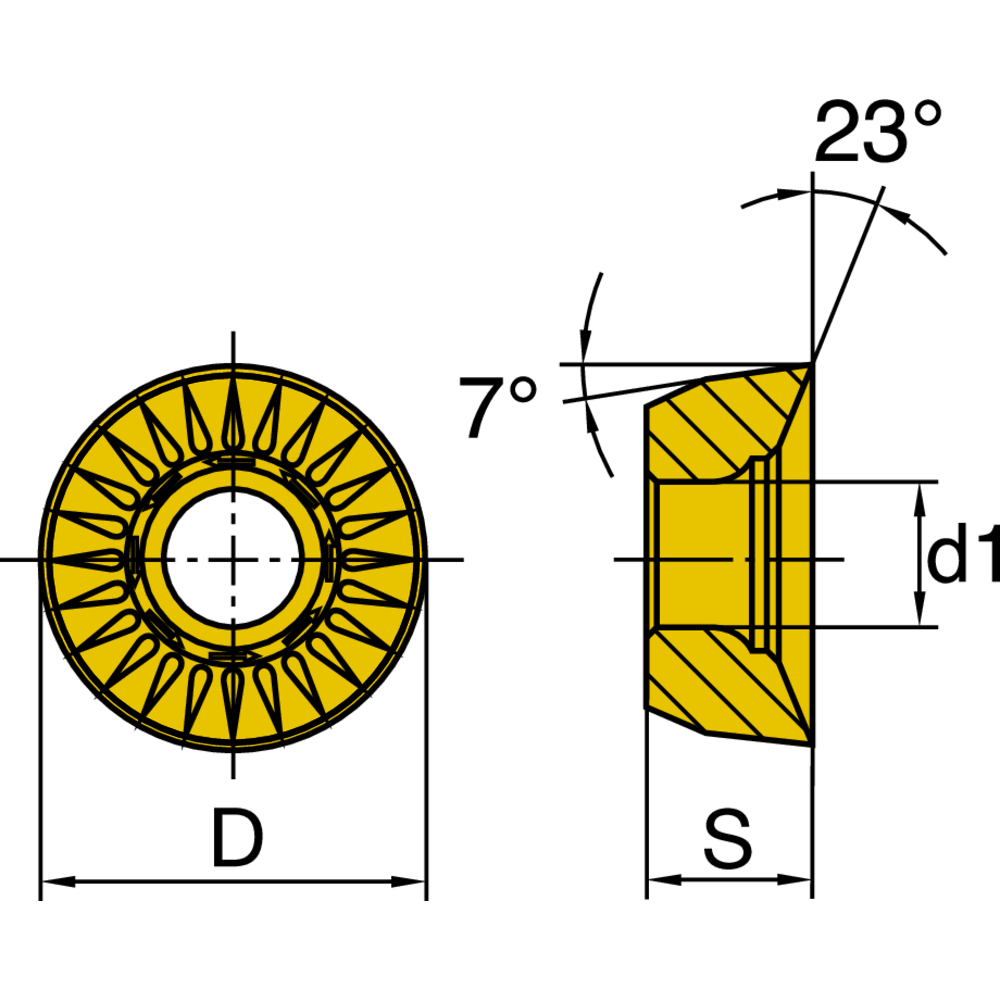 Milling insert RCKX 1606-MO-TR HC4640 (ISO P/M) PVD-coated | SARATOOLS
