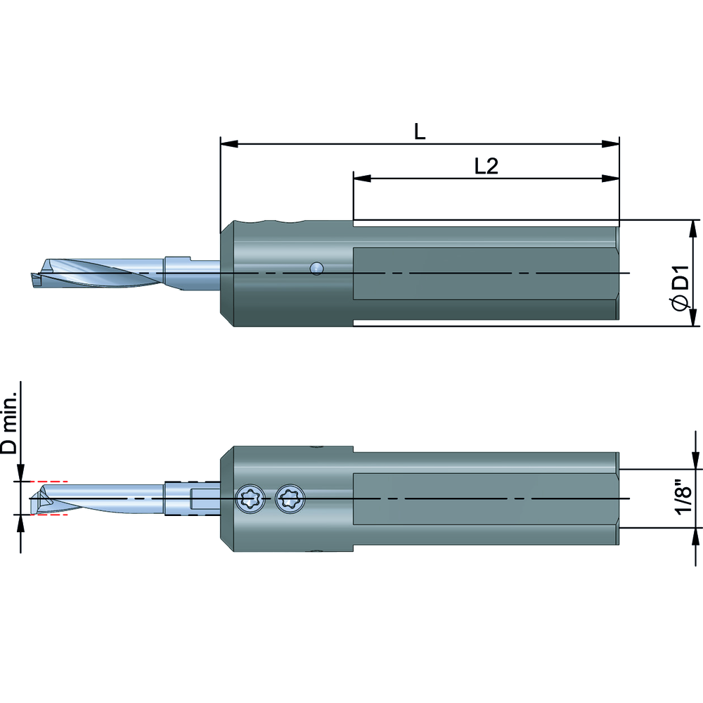 Clamp mounting 680.DT16 16x60mm (cutting insert DT 8mm) IC | SARATOOLS