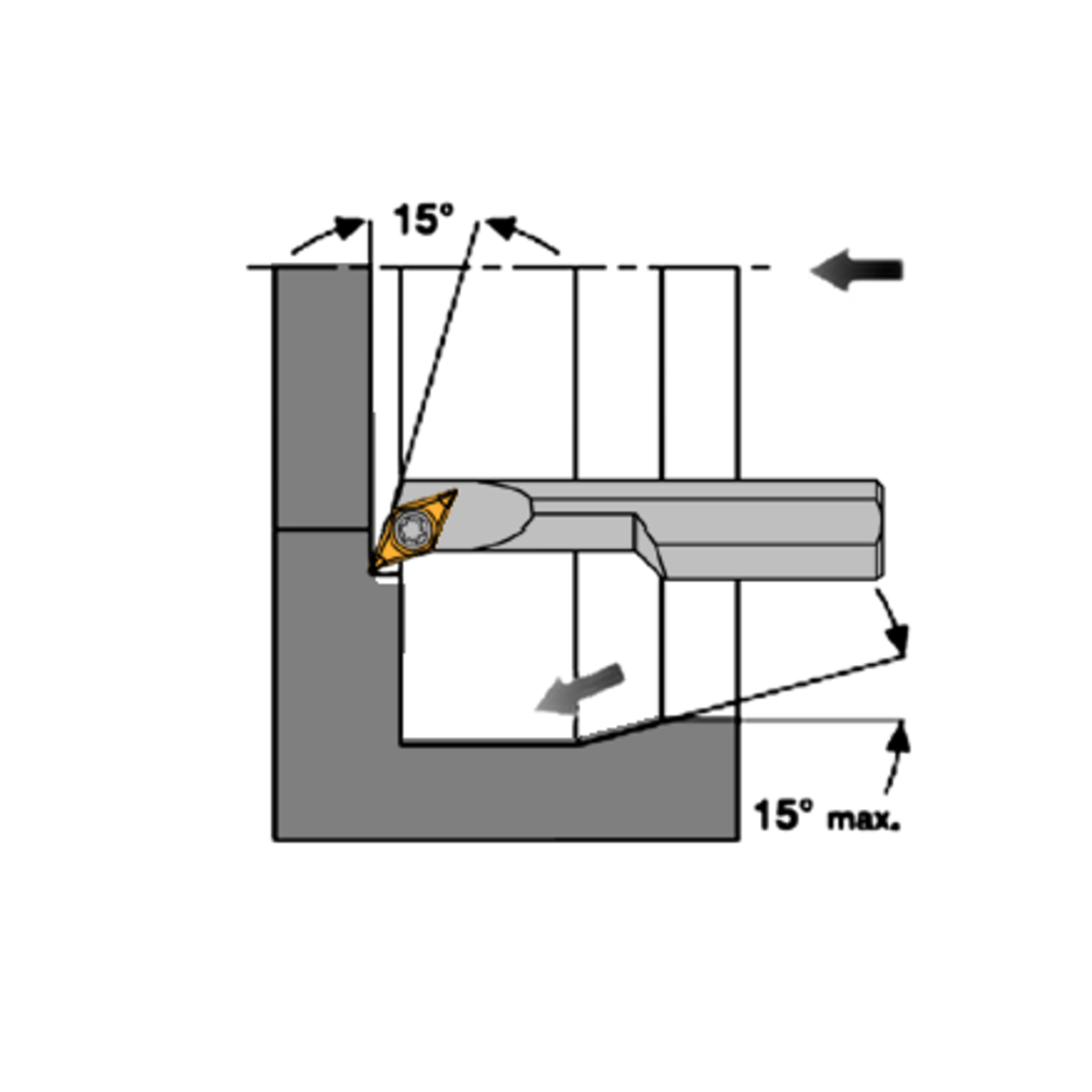 Boring bar HPT A12L SDQC-R 07, IC 107.5°, for DC..0702.. | SARATOOLS