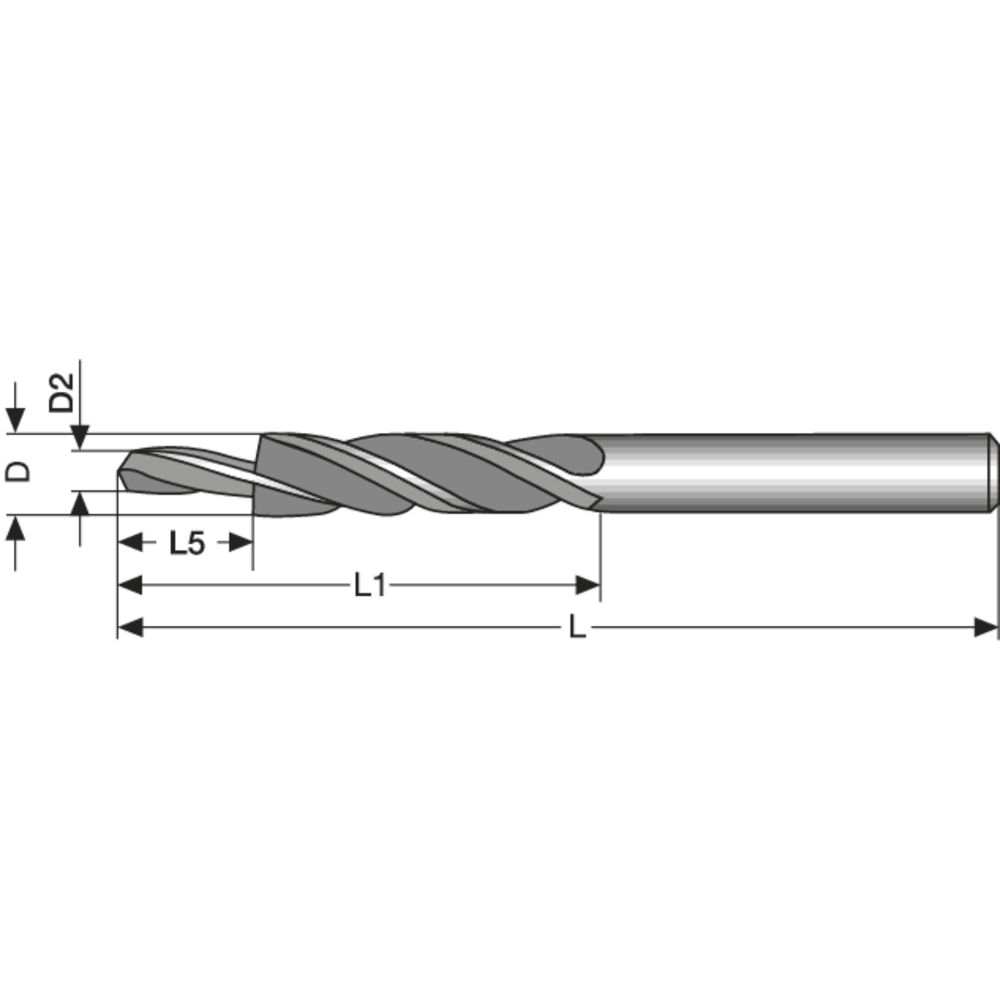 Solid carbide step drill 90° for M3, 3,4x2,5mm core drilling TiAlN ...