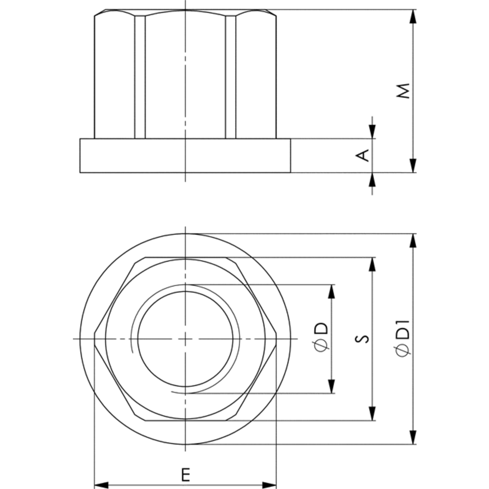 Sechskantmutter mit Bund, geschmiedet DIN 6331 M30 | SARATOOLS